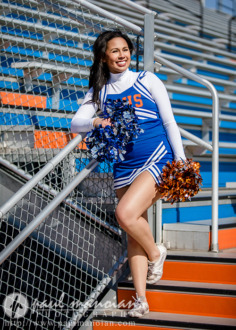 Cheerleader Senior Pictures on the Football Field with Averie